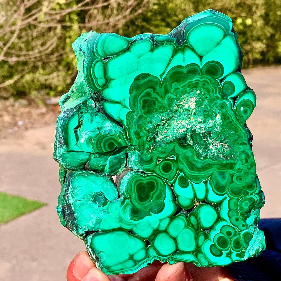 1.80LB Natural glossy Malachite transparent cluster rough mineral ...