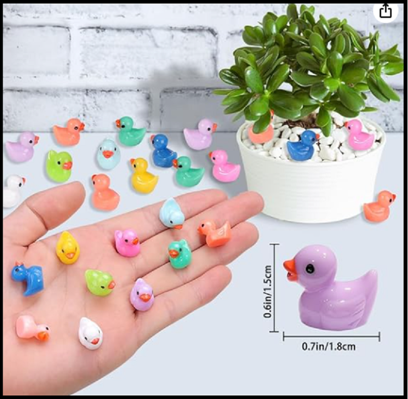 200Pcs Tiny Ducks 10 Colors Little Duck Figures Mini Resin Ducks ...