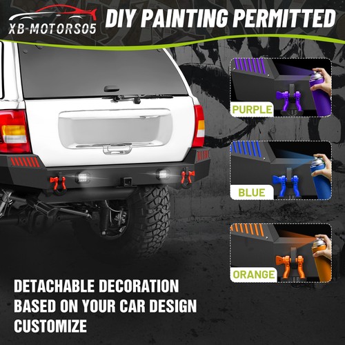 For 1999-2004 Jeep 2nd Gen Grand Cherokee WJ Off-Road Rear Bumper ...