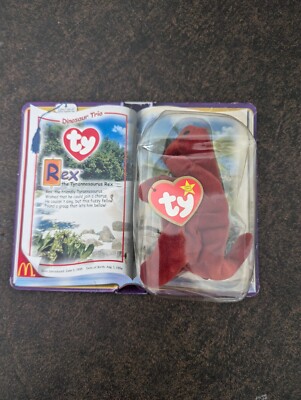 2000 McDonalds TY Teenie Beanie Baby Rex the Tyrannosaurus Rex Dinosaur ...