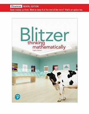 Thinking Mathematically [RENTAL - Paperback, by Robert Blitzer - Very ...
