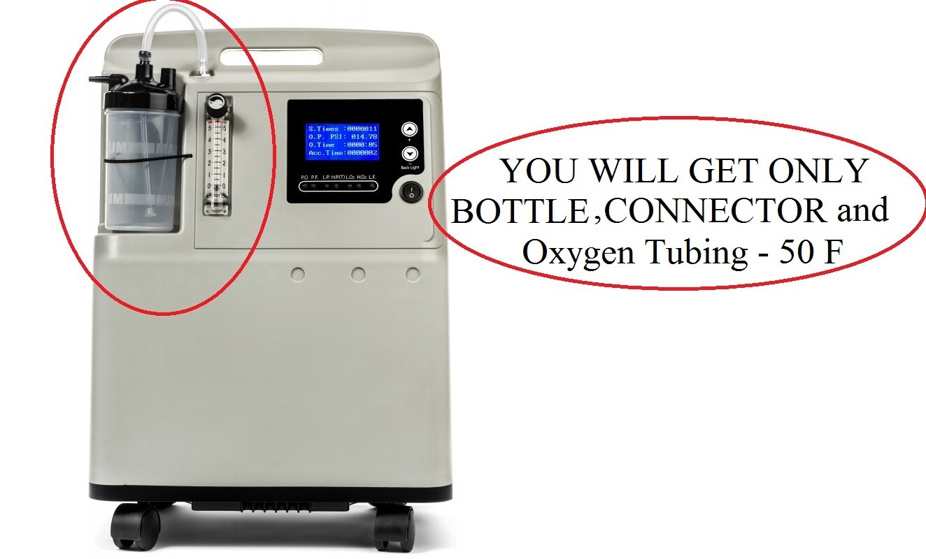 Water Bottle Humidifier Plus Tubing Connector Elbow 12" and Oxygen ...