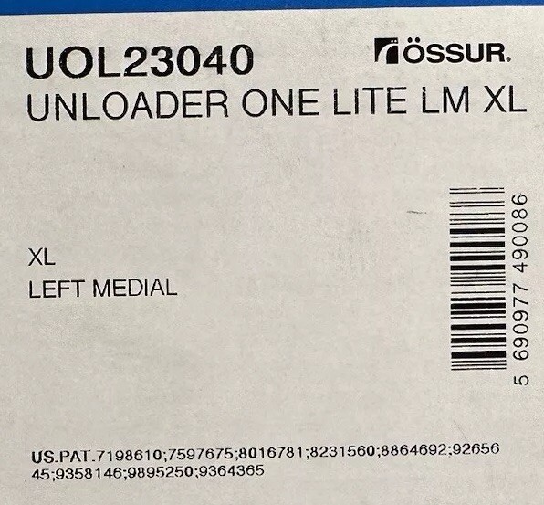 OSSUR Unloader One Lite Knee Brace - Left Medial - XL Size - #UOL23040 ...