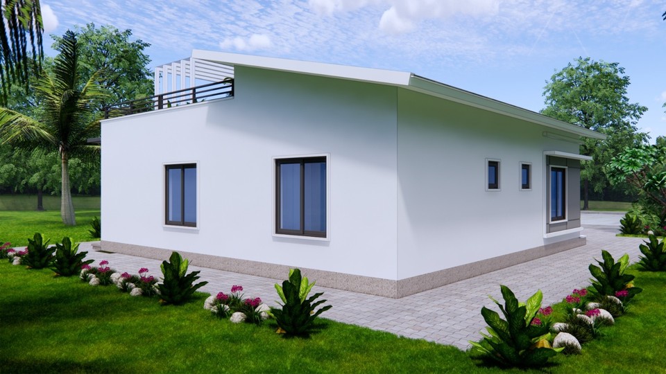 33x33 Feet Small House Plan 10x10 Meter 3 Bed 2 Bath Terrace PDF & A4 ...