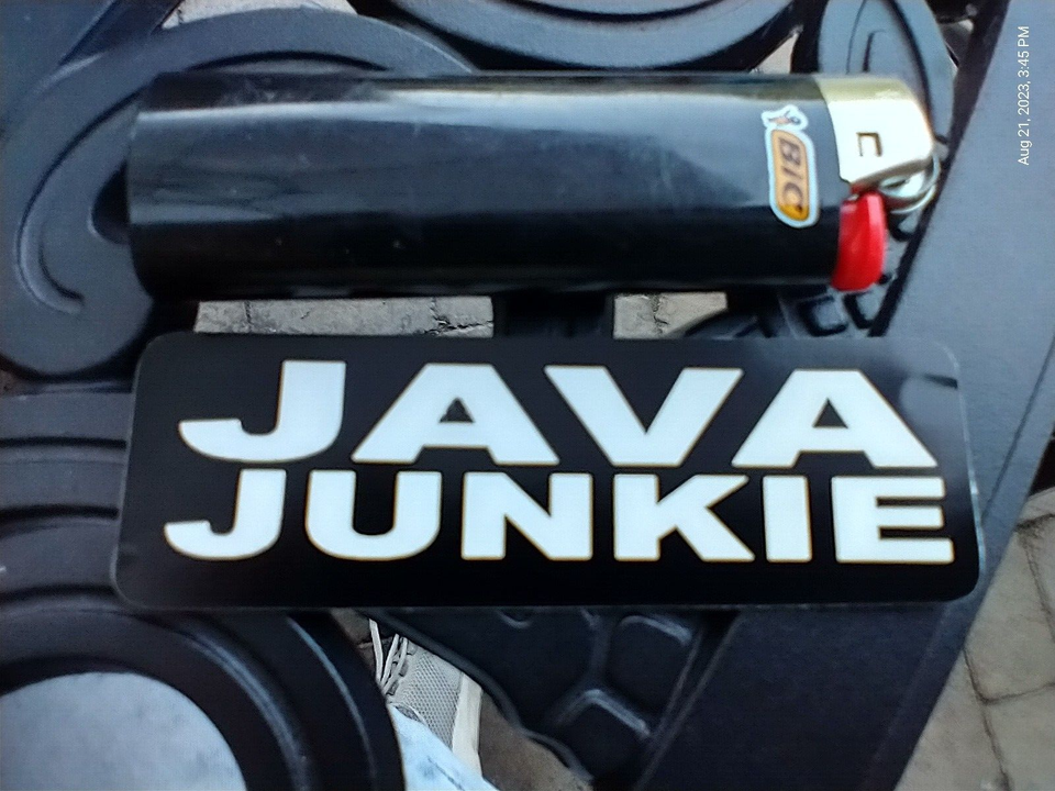 Small Hand made Decal sticker JAVA JUNKIE COFFEE | eBay