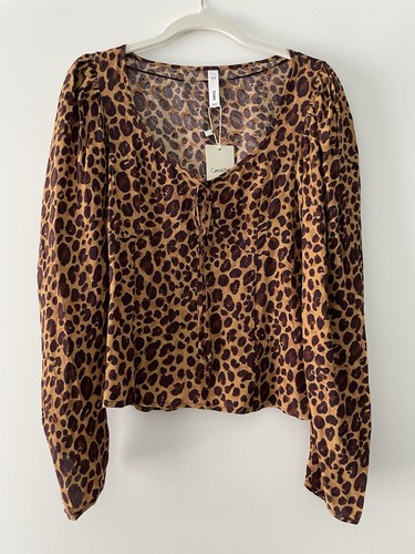 MNG MANGO Women's Leopard Blouse Top Size 4 Weekend Minimalist NWT ...