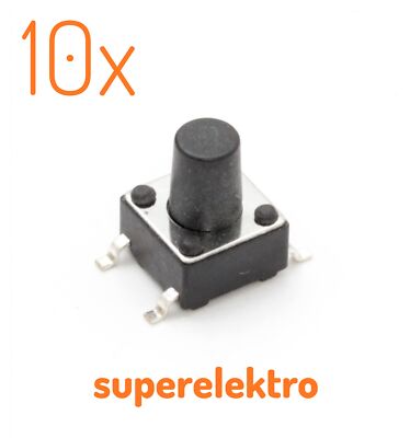 10x SMD-Taster Mikrotaster Kurzhubtaster Minitaster Mikrotaster 6x6x8mm ...