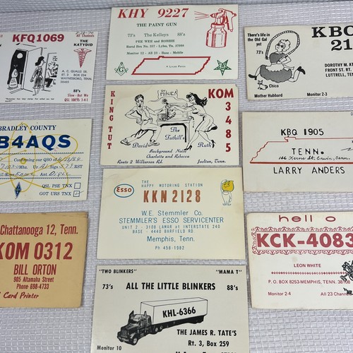 Vintage QSL Radio Cards Lot Amateur Radio QSL Cards Lot Tennessee Radio ...