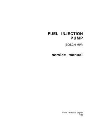 Case Bosch MW Fuel Injection Pump Engine Service Manual Repair Shop ...