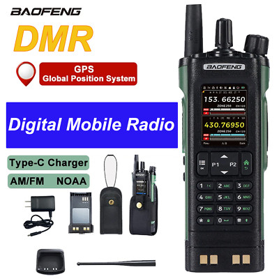 Baofeng DM32 DMR Digital Walkie Talkie AM FM Radio GPS APRS Type-C Two ...