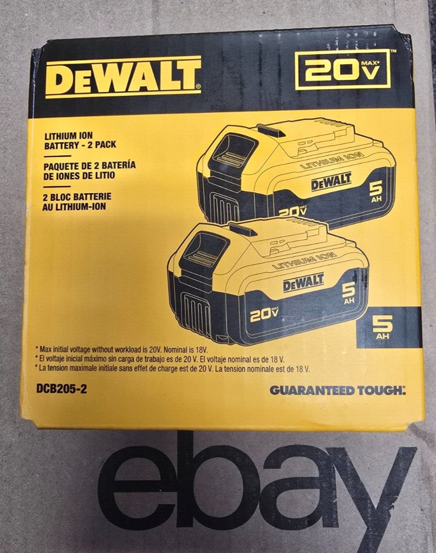 DEWALT DCB205-2 20V Max Premium 5Ah Lit-Ion Battery - Pack of 2 SAMEDAY ...