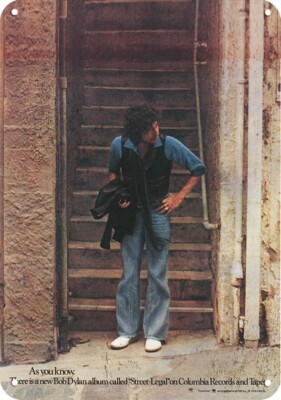 1978 BOB DYLAN Street Legal Album Cover *** DECORATIVE REPLICA METAL ...