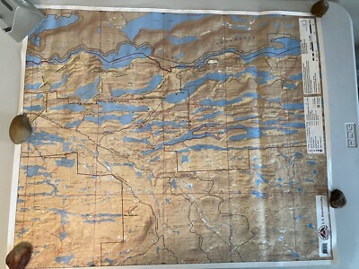 30”x25” 2008 Northern MN BWCA Waterproof Canoe Map Bearskin Lake ...