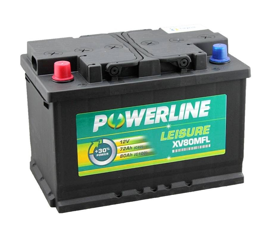 XV80MFL Powerline Leisure Battery 12V (Positive Front Left) | eBay UK