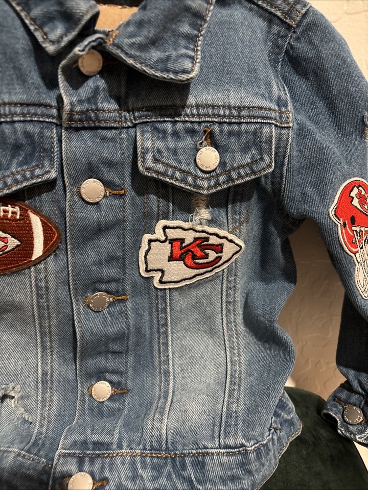 Kansas City Chiefs Themed Denim Jacket Kids Size 5 Yr | eBay