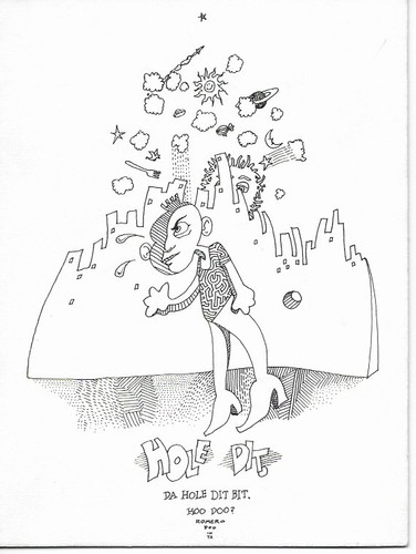 HOLE DIT - Original dada cartoon art by Artie Romero ca. 1972, Artie ...