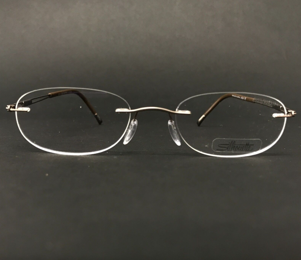 Silhouette Eyeglasses Frames 5223 40 6055 Brown Gray Rectangular 49-19 ...