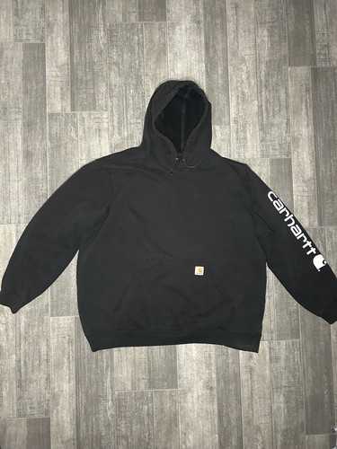 Carhartt Hoodie Mens 2XL Black Original Fit Midweight Work Sweatshirt ...