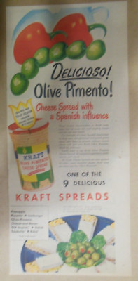 Kraft Cheese Ad: New Kraft Cheese Spreads ! from 1940's Size: 7.5 x 15 ...