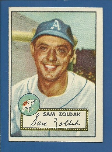 1952 TOPPS # 231 SAM ZOLDAK PHILADELPHIA ATHLETICS EXMT FREE SHIPPING ...