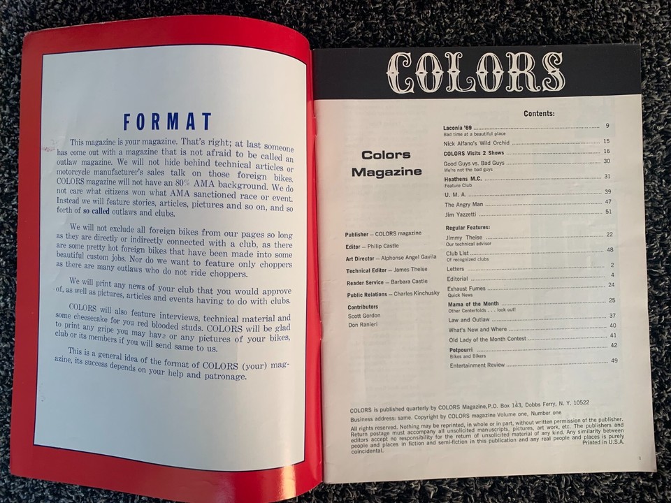 Lot of 3 Colors Motorcycle Magazines Including Volume 1 #1 Biker Pre ...