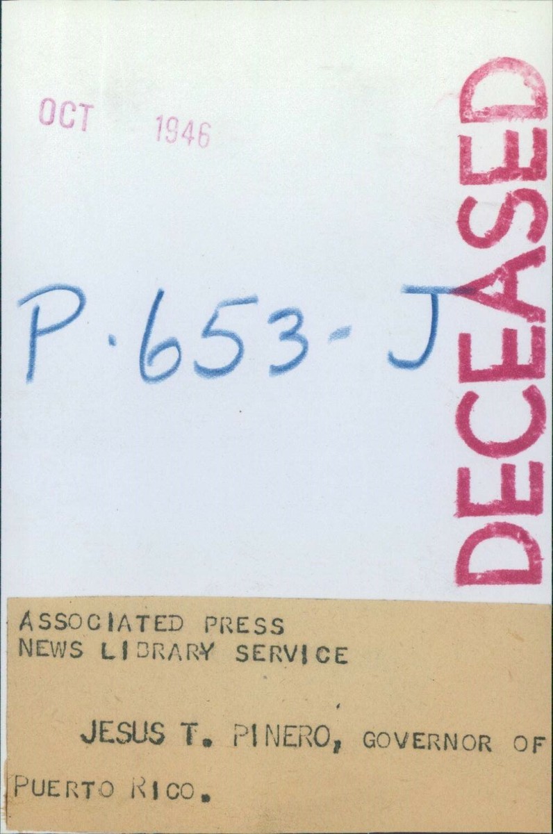 Jesus T Pinero Vpr 421 | Luis Muñoz Marín, Inés Mendoza, Jesús T.