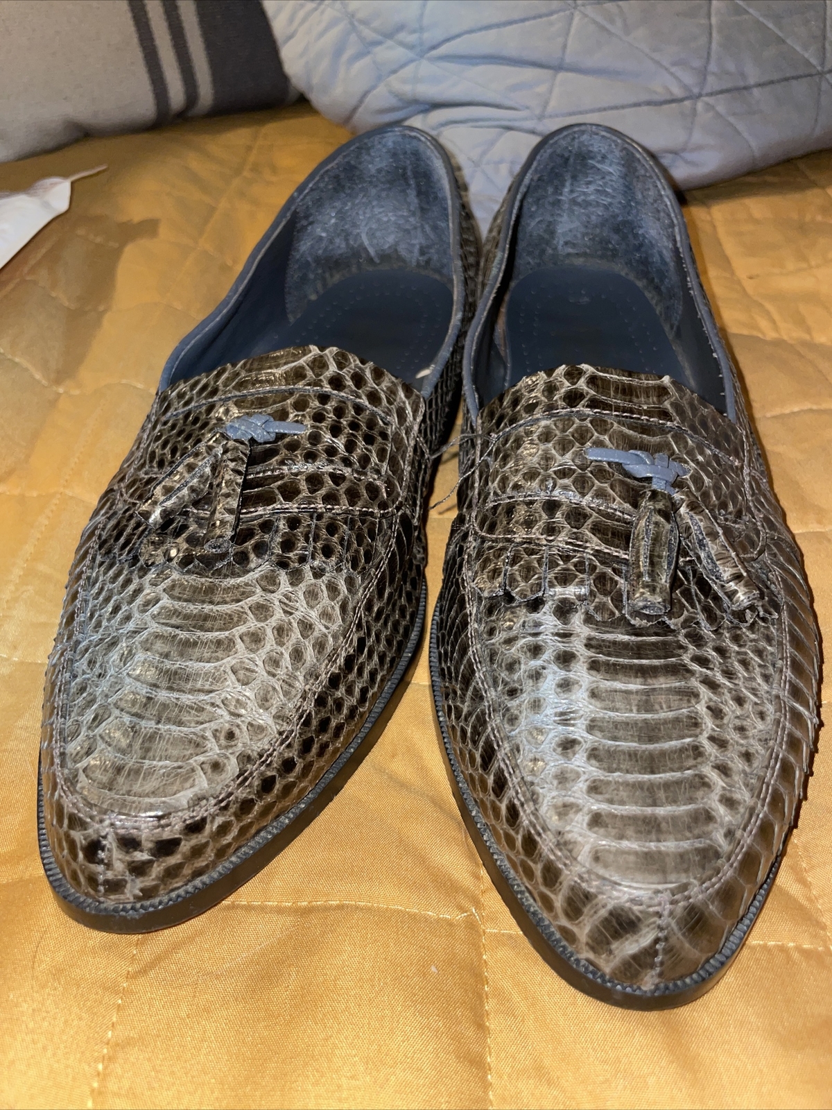 vintage snake skin loafers Angelo Cellini size 8 1/2 - Gem