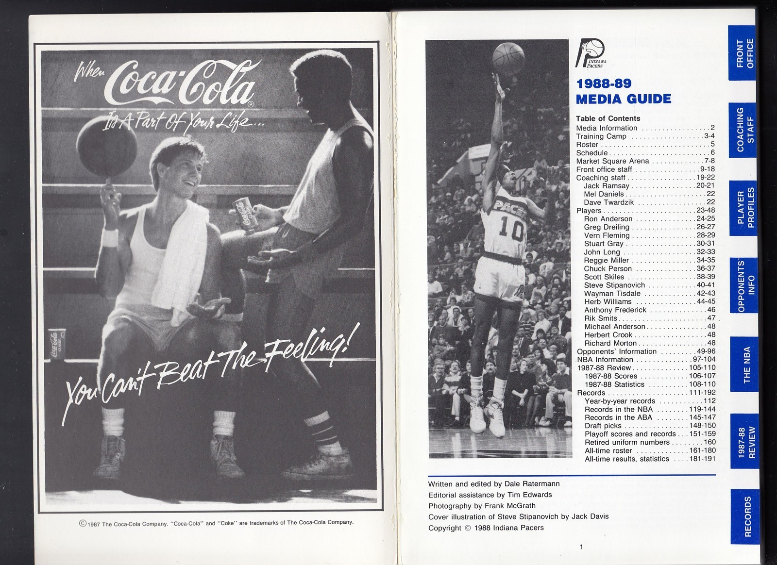 Vintage Indiana Pacers 1988-89 NBA Media Guide | eBay