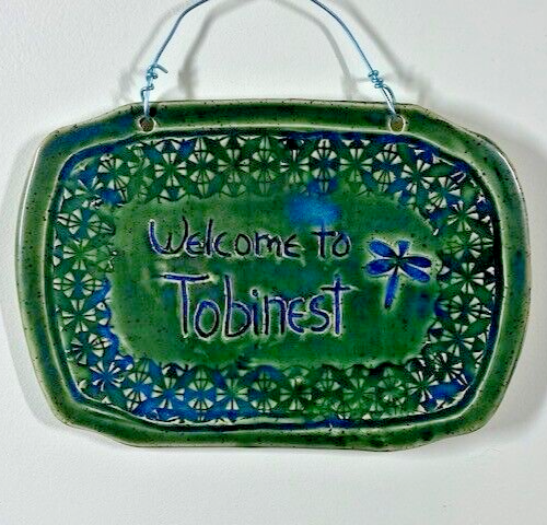Hannah Ineson Welcome to Tobinest Green Dragonfly Hanging Pottery ...