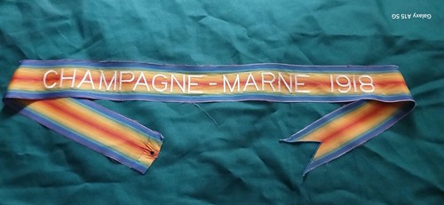 Campaign Streamer/WW1/CHAMPAGNE-MARNE 1918/used/ Please Read ...