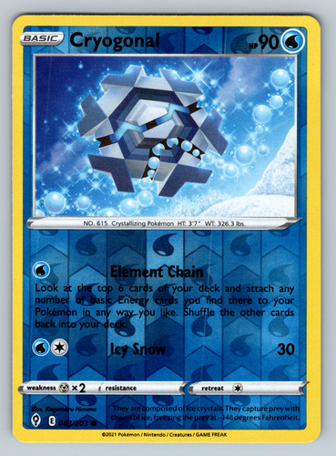 Cryogonal 042/203 Reverse Holo Pokemon Card TCG Evolving Skies | eBay