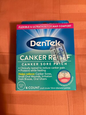 DenTek Canker Relief Sore Patch Relieves Pain 1 PK = 6 PATCHES - Exp 10 ...