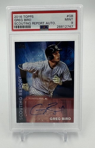 2016 Topps Greg Bird Scouting Report Autograph PSA 9 | eBay