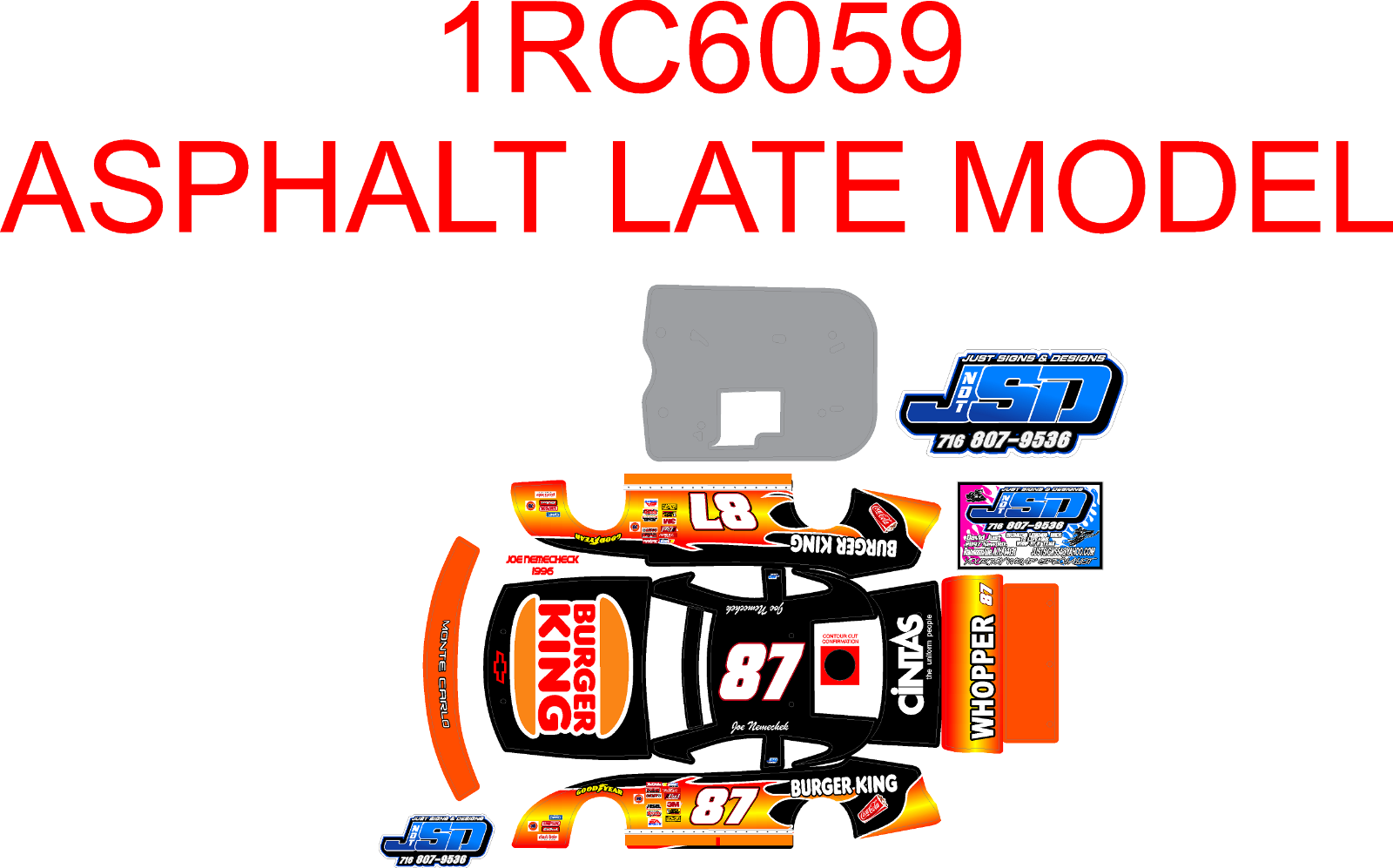 1RC ASPHALT LATE MODEL 1RC6059 WRAP JOE NEMECHECK 1996 | eBay