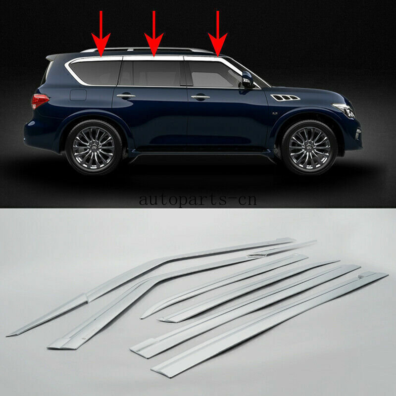 For Infiniti QX80 2015-2019 Chrome Window Visor Vent Shades Sun Rain ...