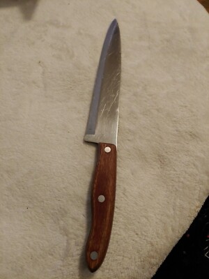 Vintage Interpur Japan Stainless Steel 14" Chef Knife Wood Handle | eBay