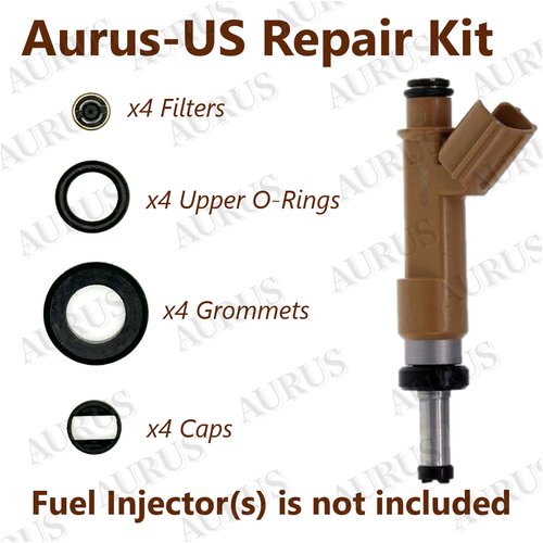x4 FUEL INJECTOR REPAIR KIT 2009-19 Toyota Corolla Matrix Pontiac Vibe ...