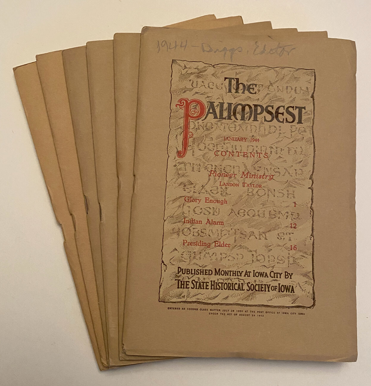 Lot Of 6 Palimpsest Iowa History Magazines January 1944 - June 1944 | eBay