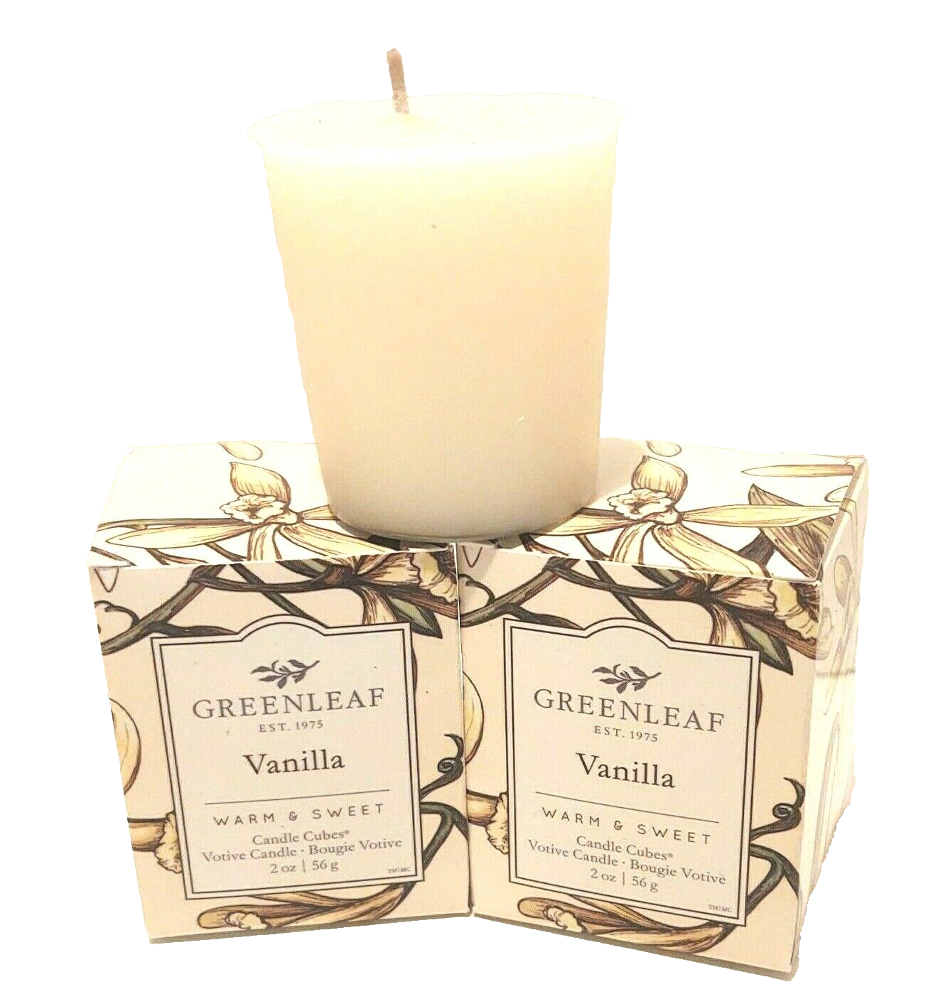 Greenleaf Vanilla scented Votives lot 2 candle cube for sale online | eBay