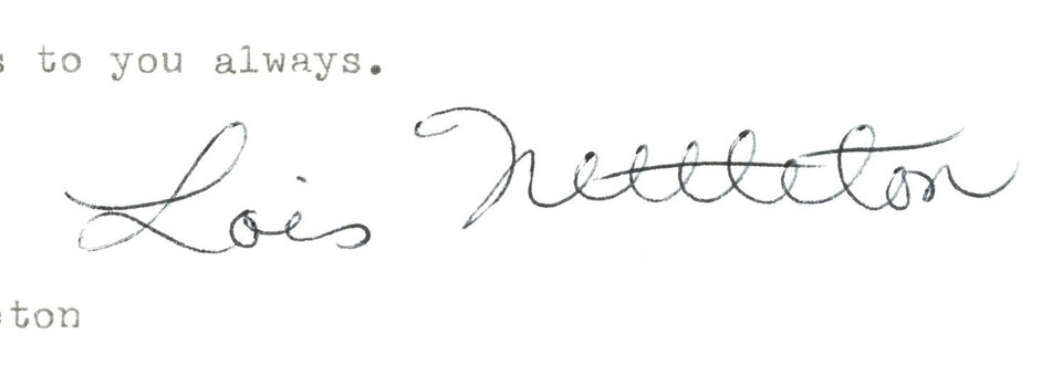 Lois Nettleton Signed Letter | eBay