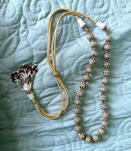 Antique Mala Seed Pearl Bead Mala Gold Prayer Beads Tassel Necklace | eBay