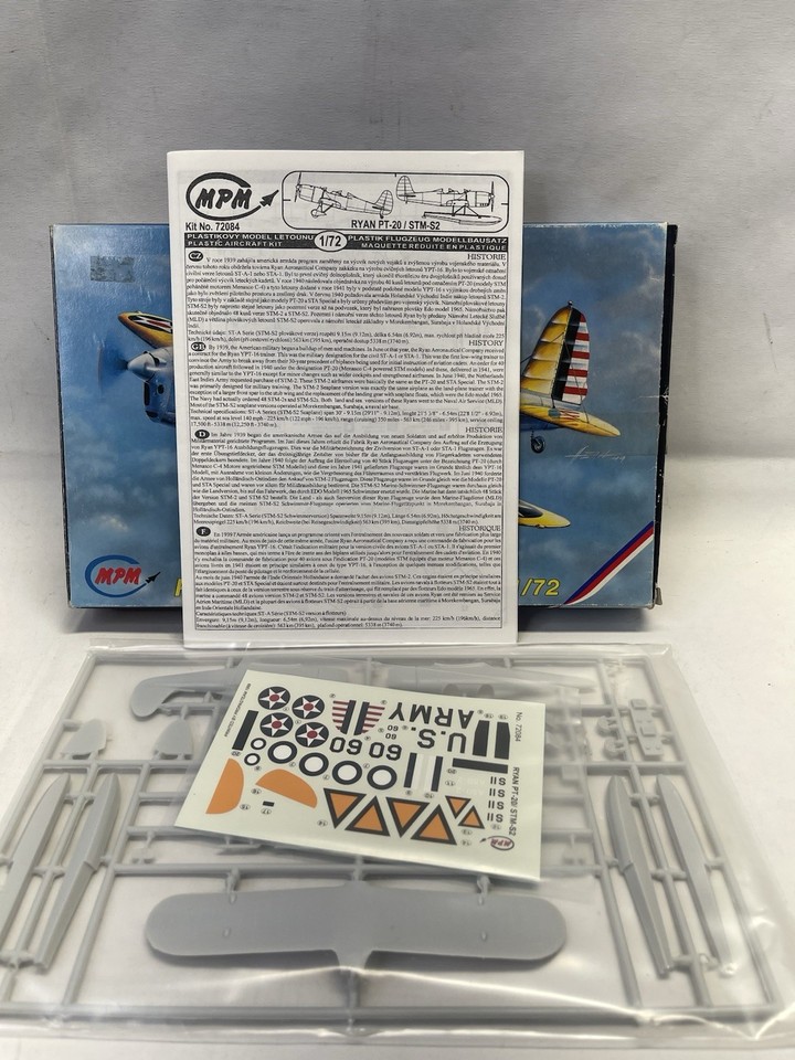 MPM No. 72084 Ryan PT-20/STM-S2 1:72 scale model airplane kit. New Open ...