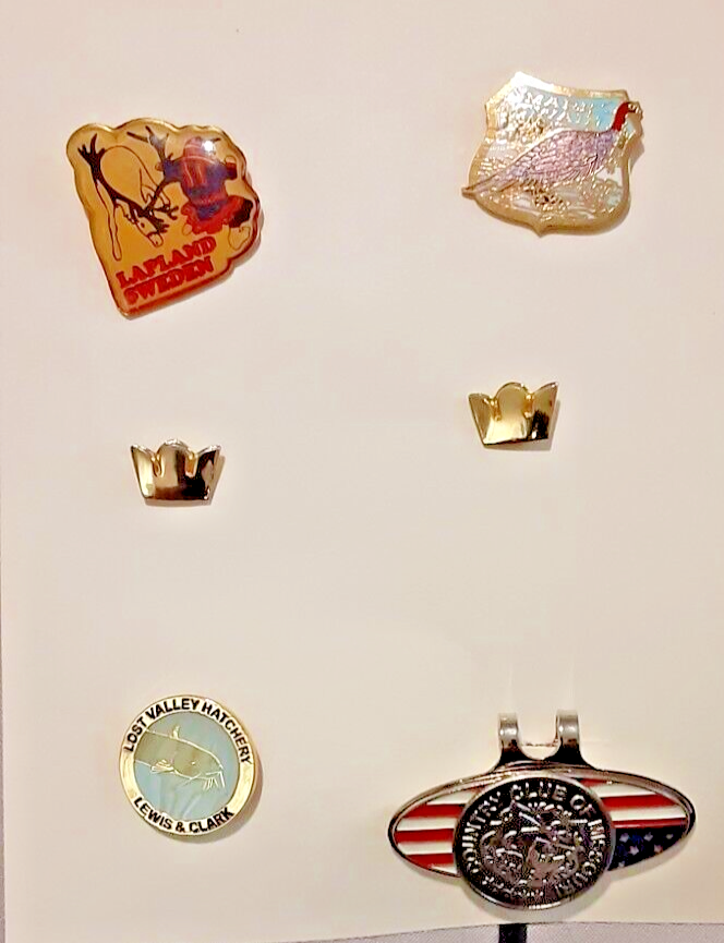 Lot of 5 lapel pins and 1 hat clip pin. all in new to vg pre -owned con ...