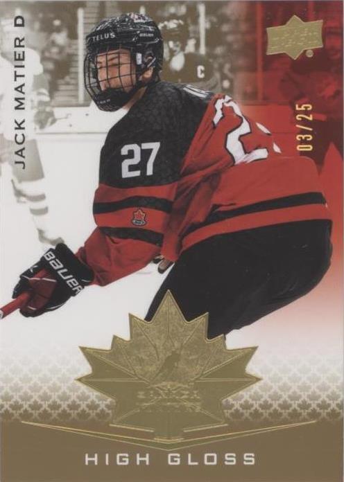 2021 Upper Deck Team Canada Juniors - Jack Matier #38 High Gloss /25 ...