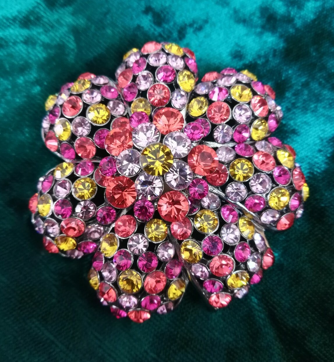Joan Rivers Colorful Crystal Flower Brooch - Gem