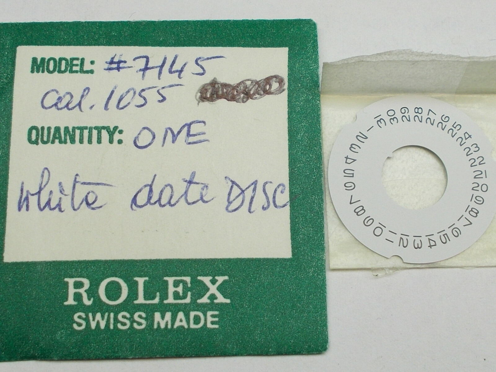 GENUINE ROLEX CAL.1055 WHITE DATE DISK NEW WATCH MOVEMENT PARTS 7145 | eBay