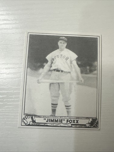 1940 Playball Baseball #133 Jimmie Foxx RED SOX HOF Reprint 1986 | eBay