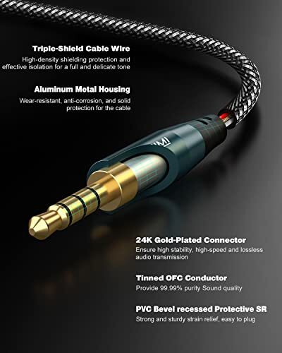 Headphone Splitter () 3.5mm TRRS Male to Two TRRS Female Adapter 4 Feet ...