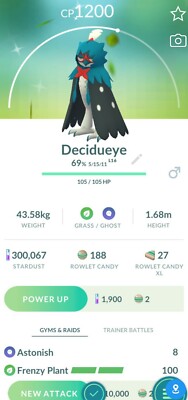 Pokemon Shiny decidueye Registered Or 30 Days Legacy Move Community Day ...