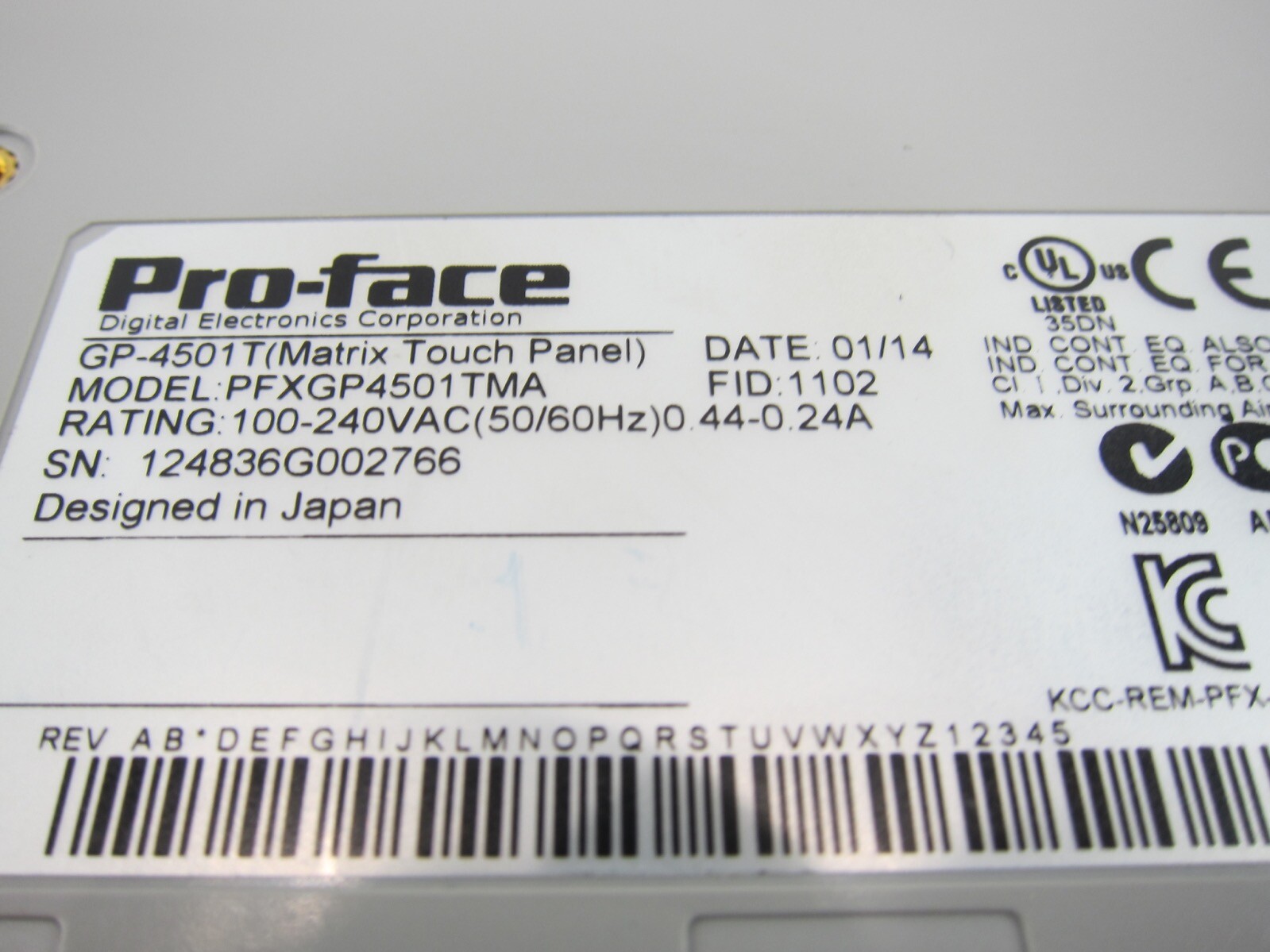 Pro-face GP-4501T Matrix Touch Panel Proface PFXGP4501TMA HMI (B) | eBay